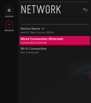 Network Setup | webOS Open Source Edition